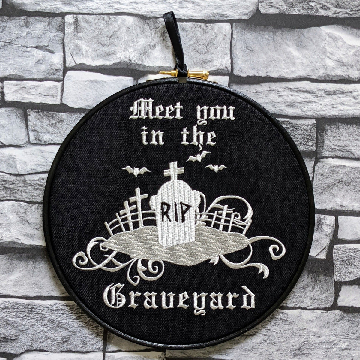 Meet you in the Graveyard. Machine embroidery 8" hoop art – Keep Sewing ...